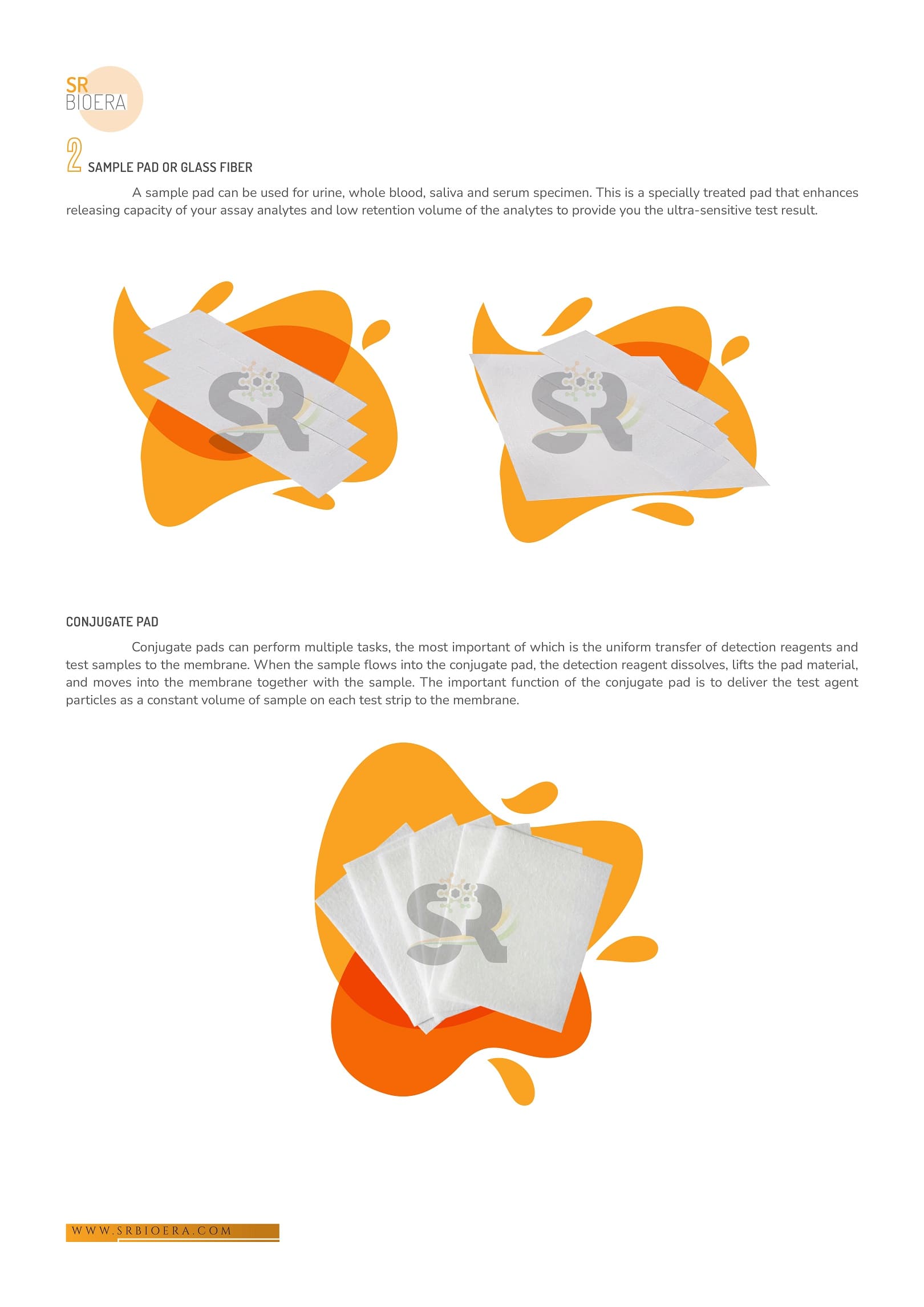 Sample Pad / Glass Fiber / Conjugate Pad - SR Bioera